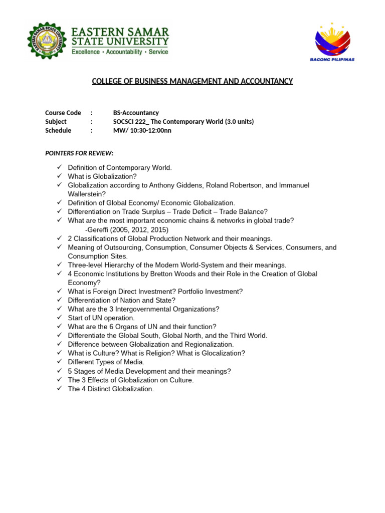 POINTERS FOR REVIEW - MidTerm | PDF