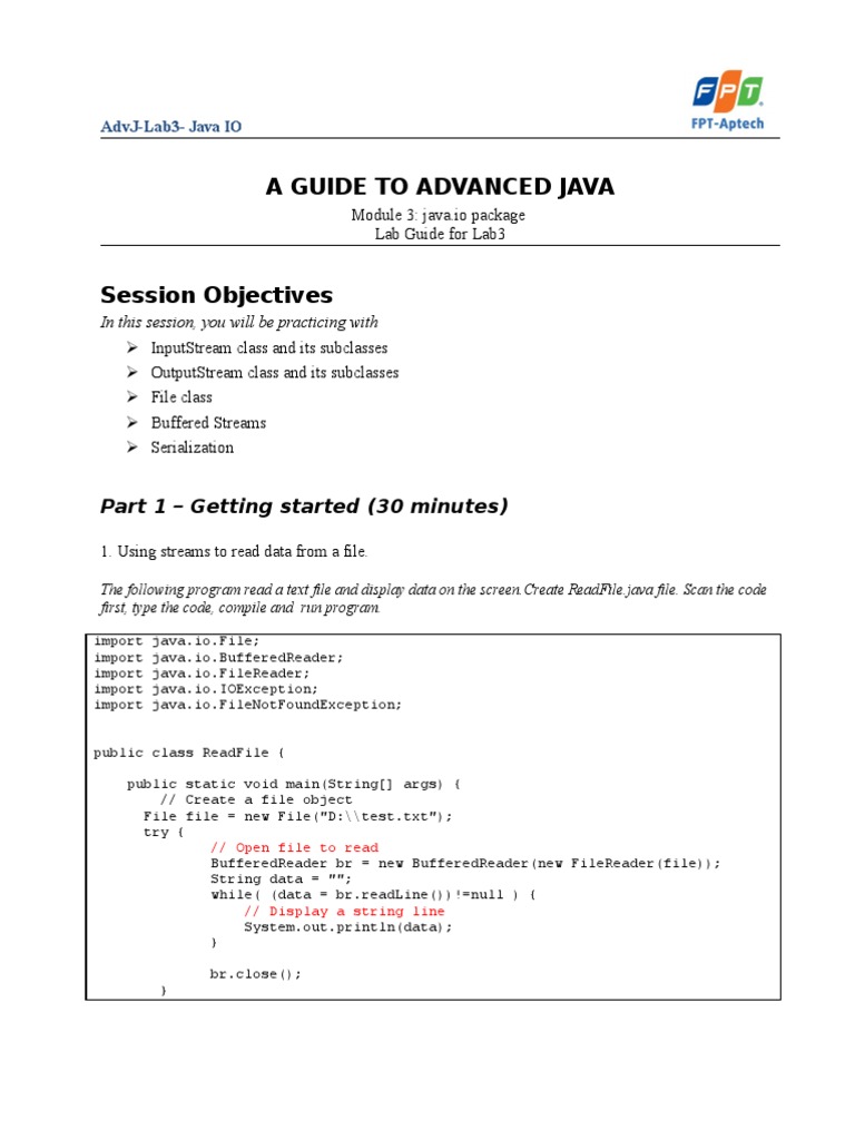 A Guide To Advanced Java: Advj-Lab3 | Download Free PDF | Computer File | Java (Programming ...