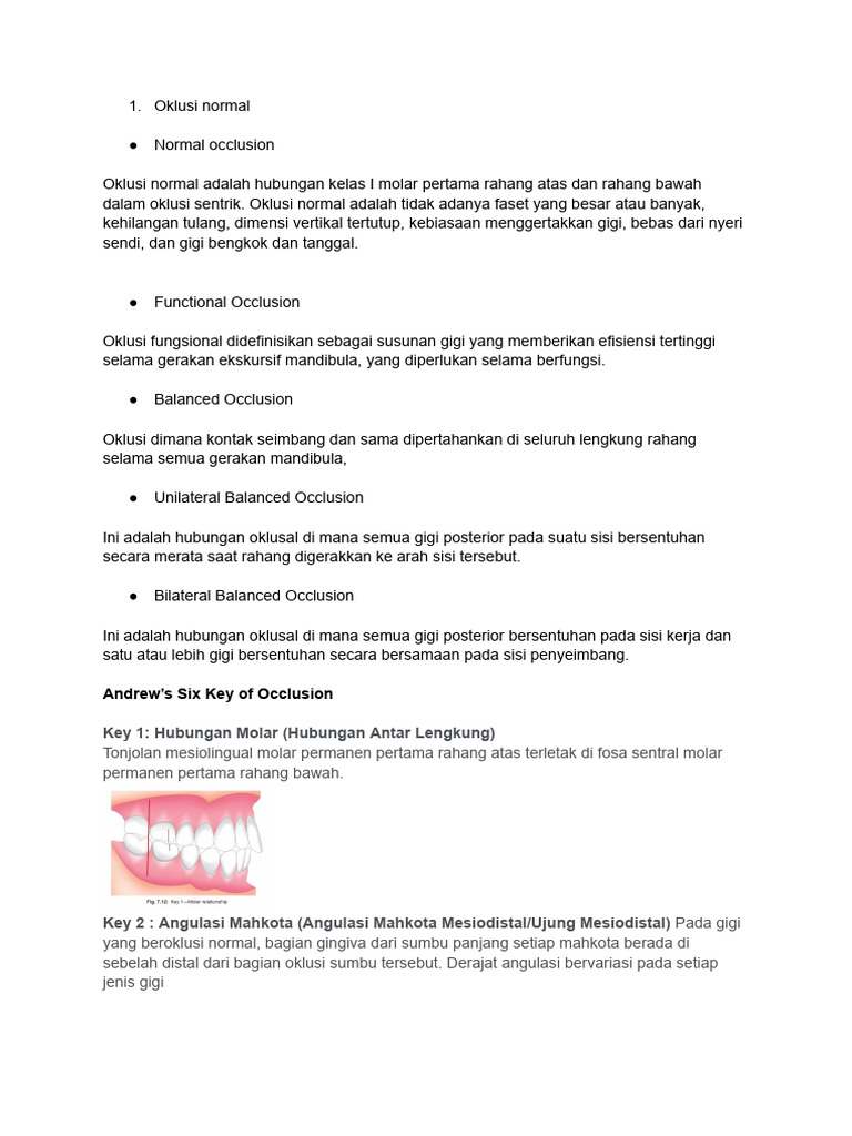 Unilateral Balanced Occlusion dalam Oklusi | PDF