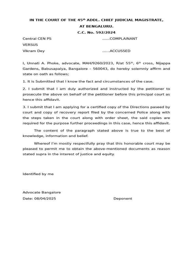 3rd Party Affidavit | PDF