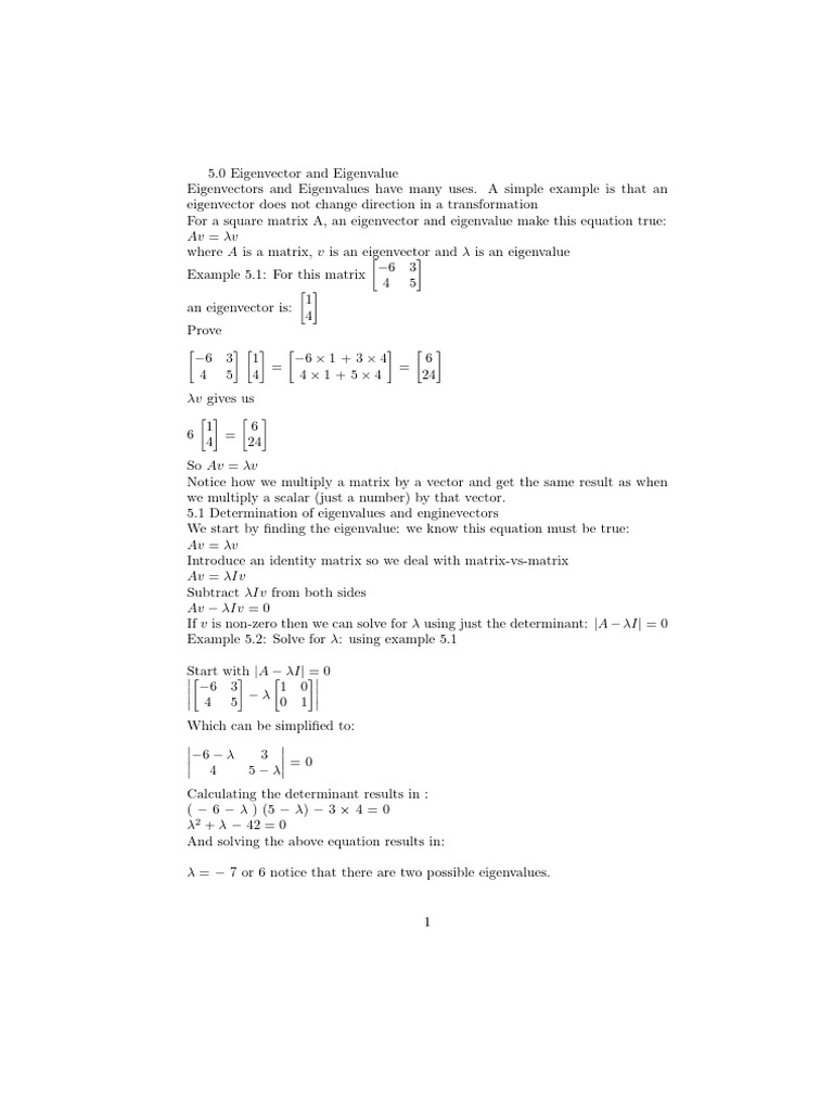 Topic 6 - Eigenvector and Eigenvalue 14-11-2023 | PDF | Eigenvalues And Eigenvectors | Matrix ...
