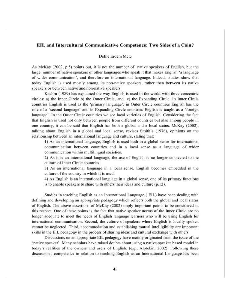 EIL and Intercultural Communicative Competence | PDF