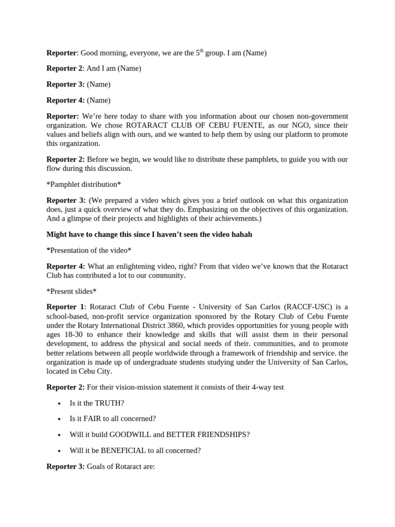 Script for ngo presentation | PDF | Literacy | Sanitation