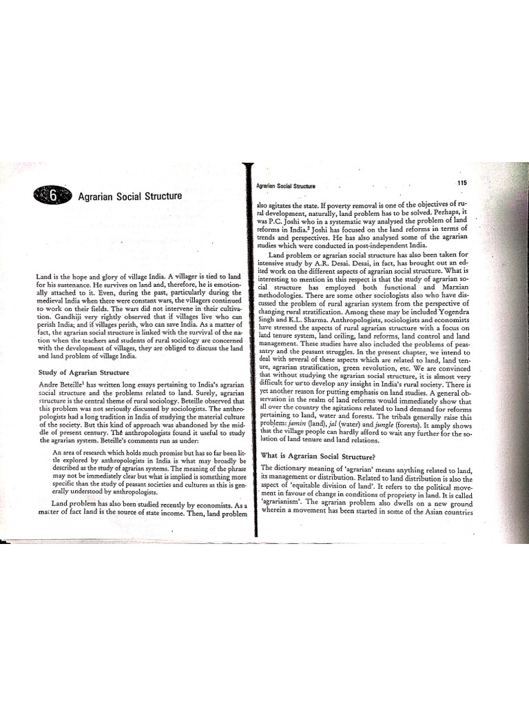 Agrarian Social Structure | PDF