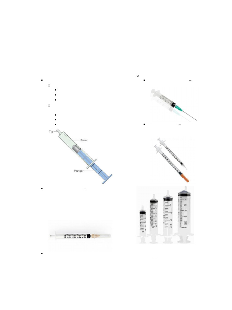Parenteral Medication Handout | PDF | Syringe | Injection (Medicine)
