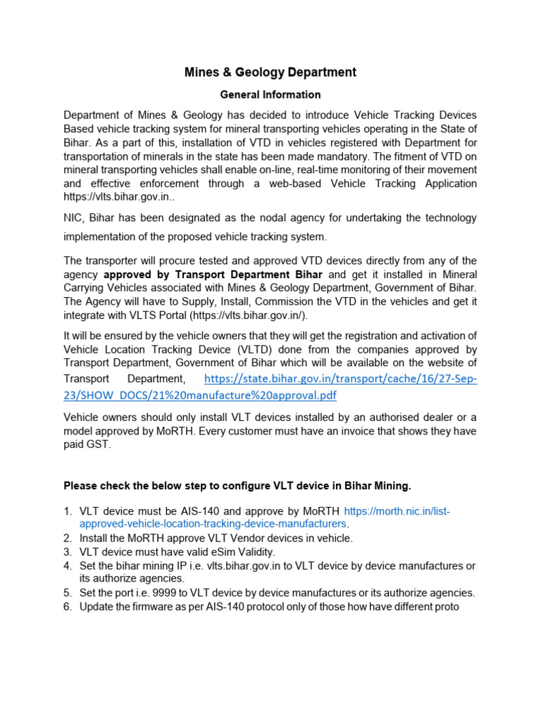 Document For Vehicle and VLTD Registration | PDF | Telecommunications ...
