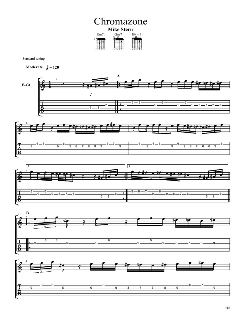 Guitar Chord Progressions for Chromazone | PDF | Guitar Family Instruments