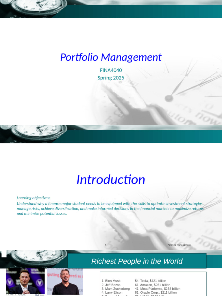 Portfolio Management Strategies Overview | PDF | Investing | Discounted ...