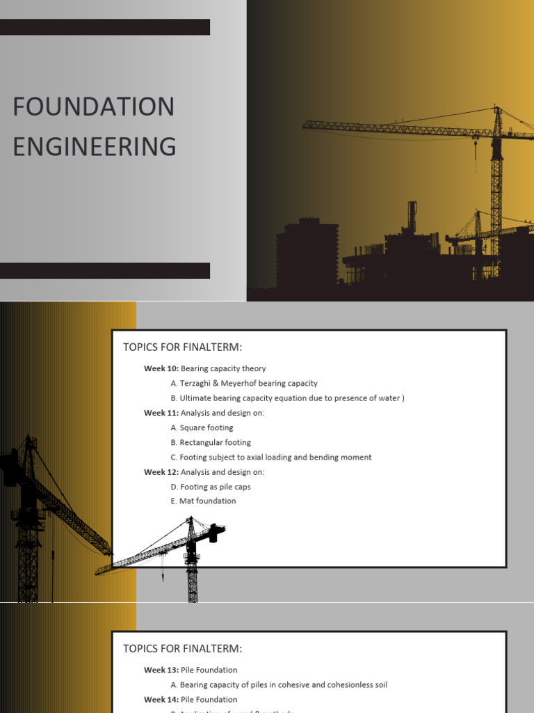 CEA427_Week10_Bearing_Capacity_PART1_TerzaghiMeyerhof | PDF | Geotechnical Engineering | Civil ...