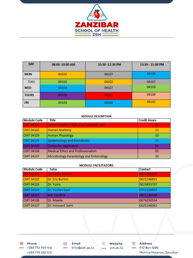 CMT 41 Module Schedule | PDF