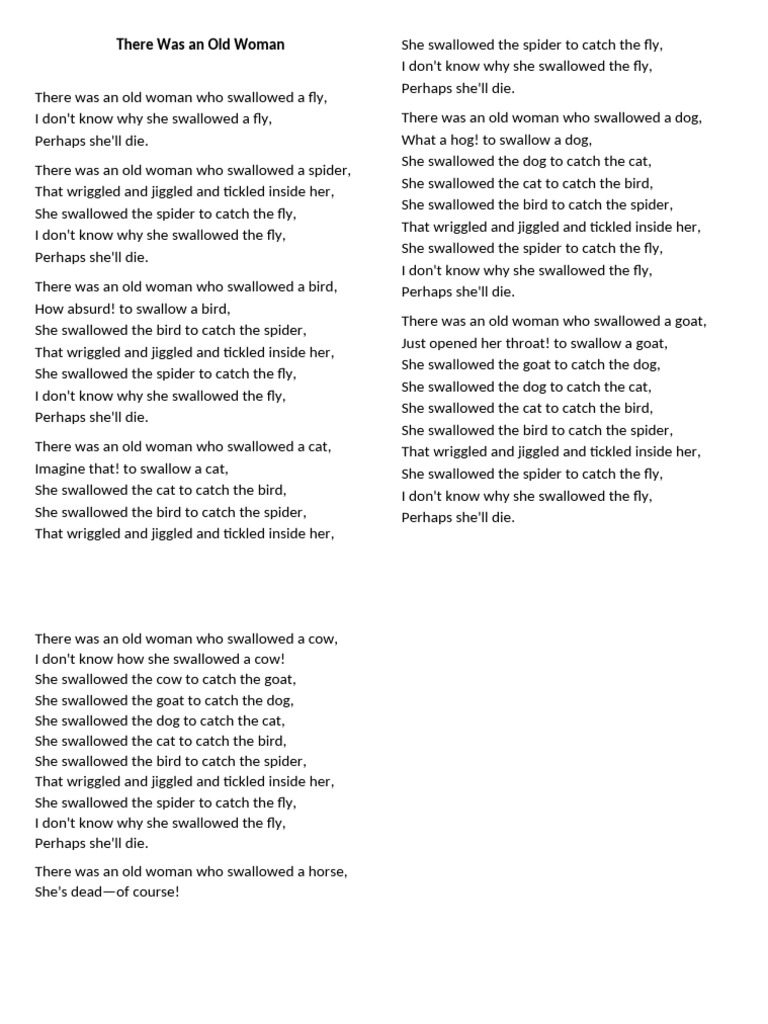 There Was An Old Woman For Printing | PDF