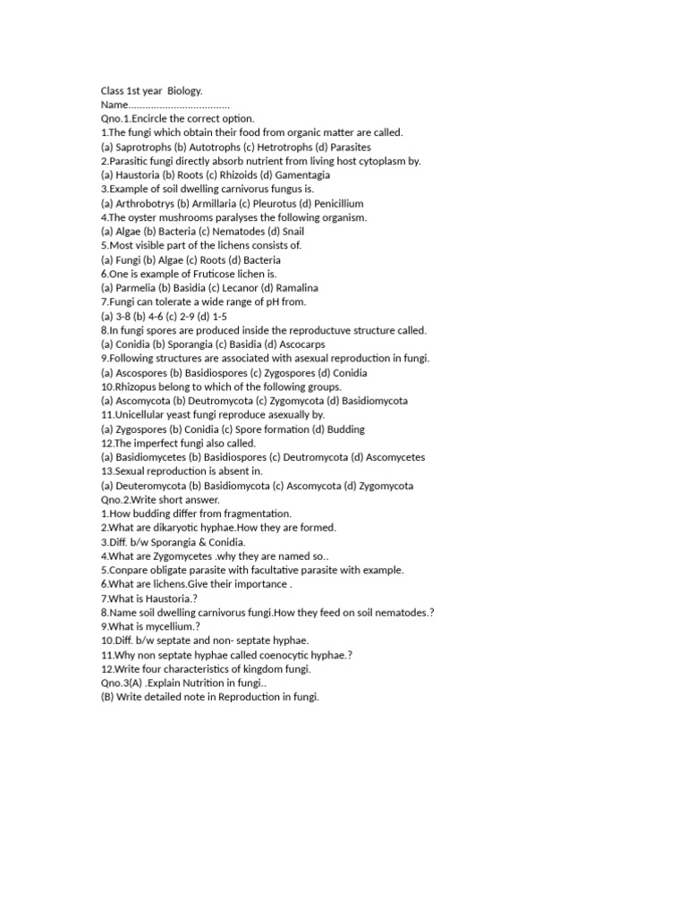 Class 1st year.chap.8.1st half pending test | PDF