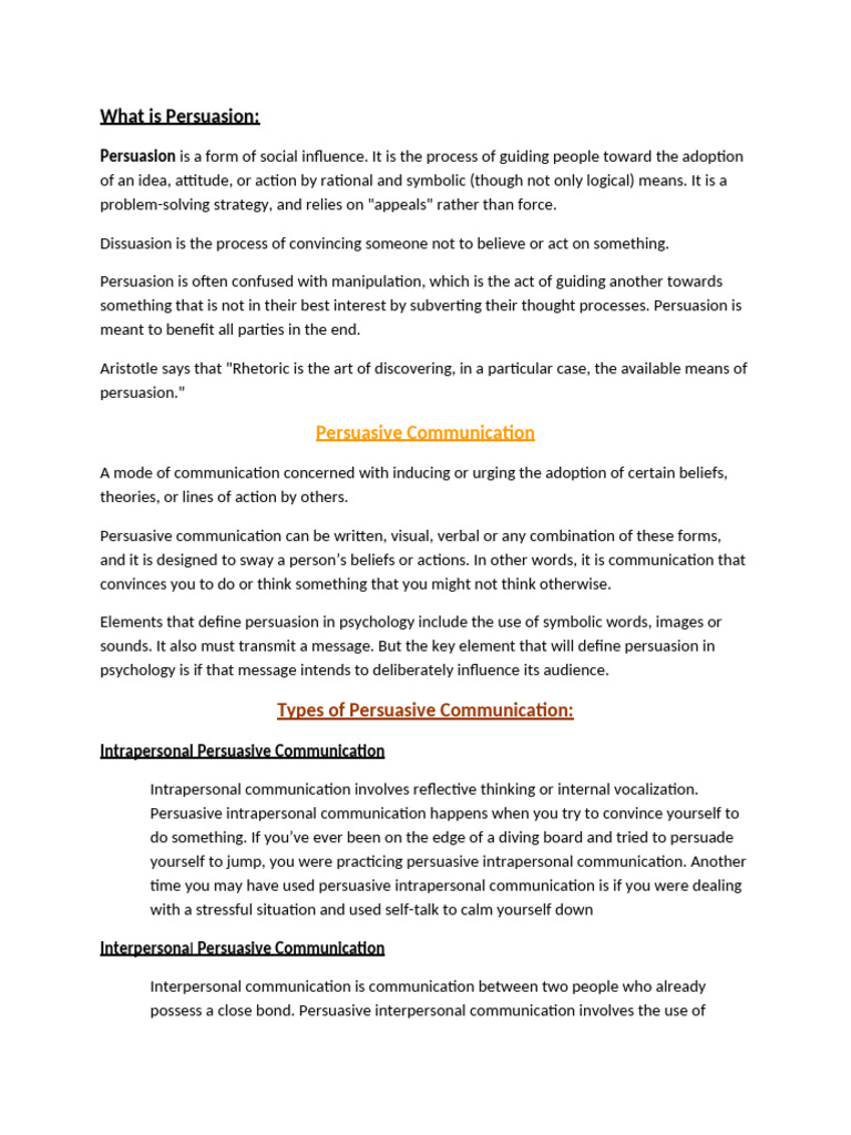 Persuasive Communication Assignment | PDF | Persuasion | Attitude ...
