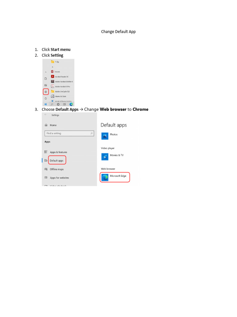 Change Default App | PDF