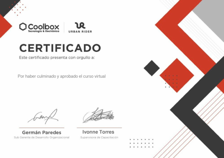 Certificado de Programa de Cultura Organizacional | PDF