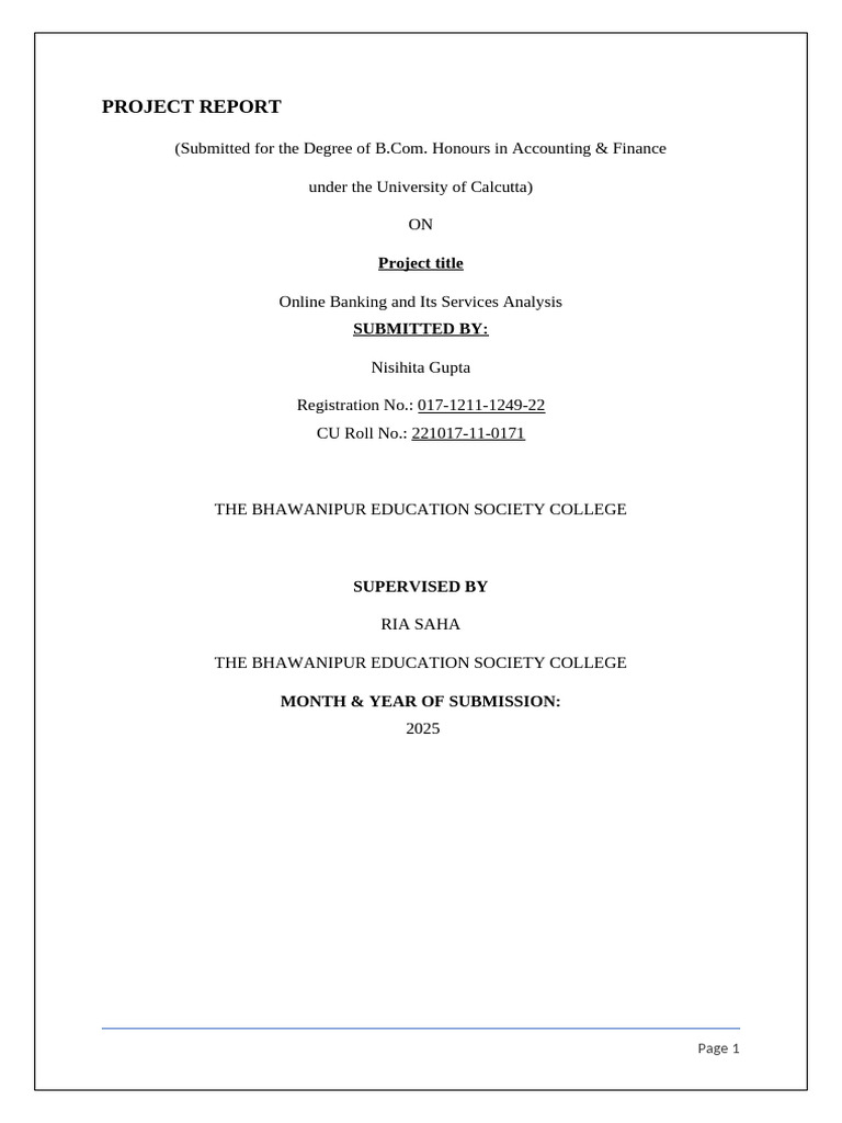 Online Banking Project Report | PDF