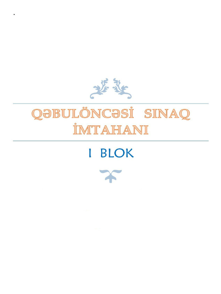 Ümumi Sınaq 1(I Qrup Fizika Riyaz Kimya) | PDF