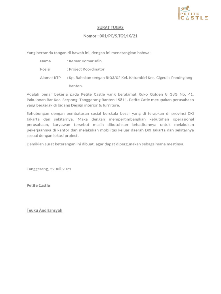 Surat Tugas | PDF