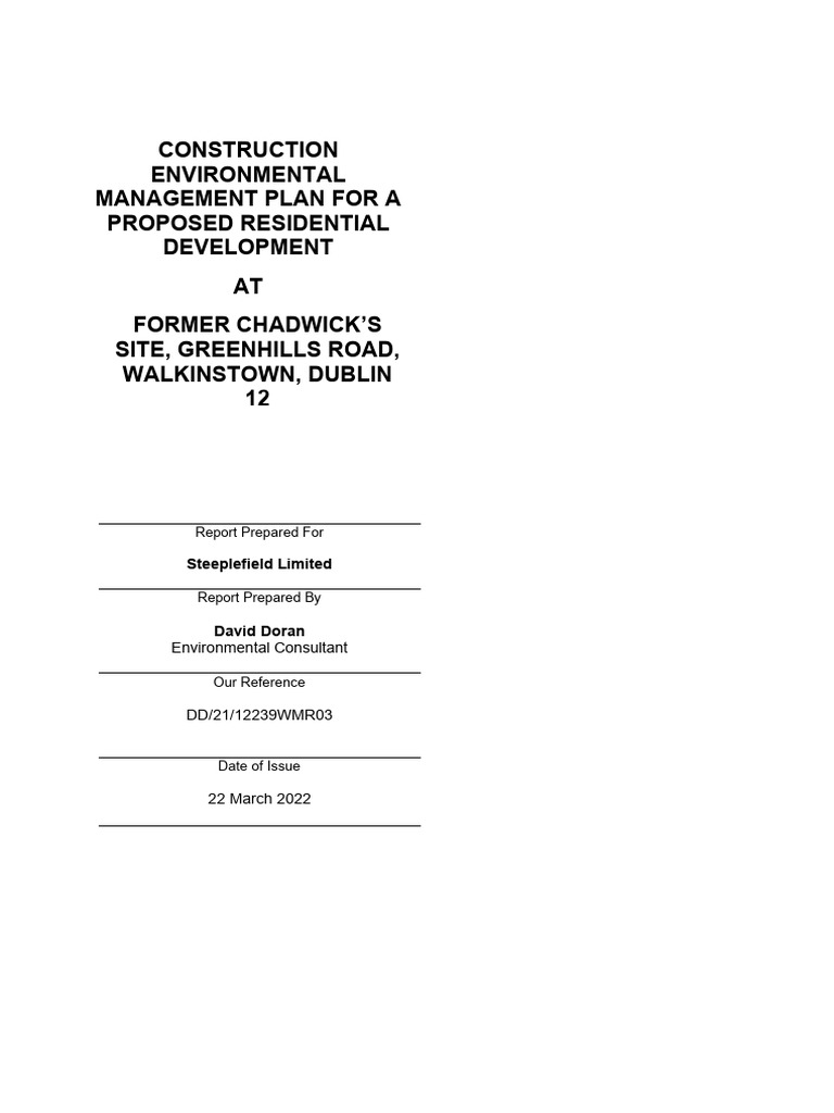 Construction Environmental Management Plan Pdf Asbestos Sanitary