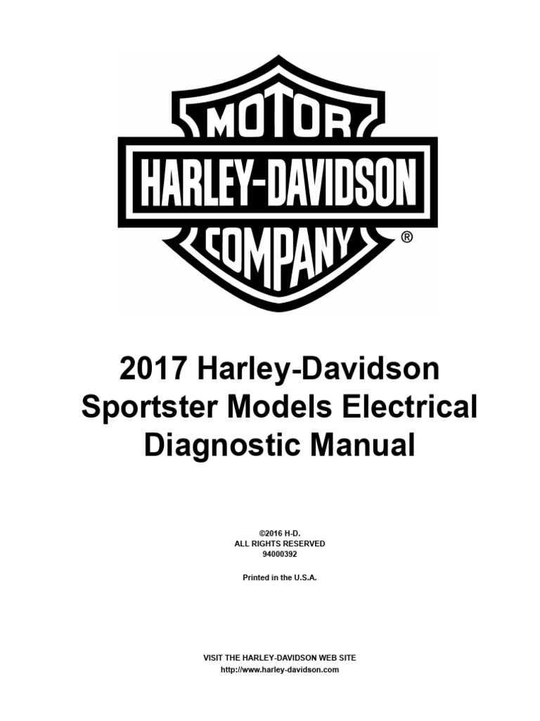 2017 HD Sportster Electrical Diagnostic Manual 99495-17 | PDF | Harley ...