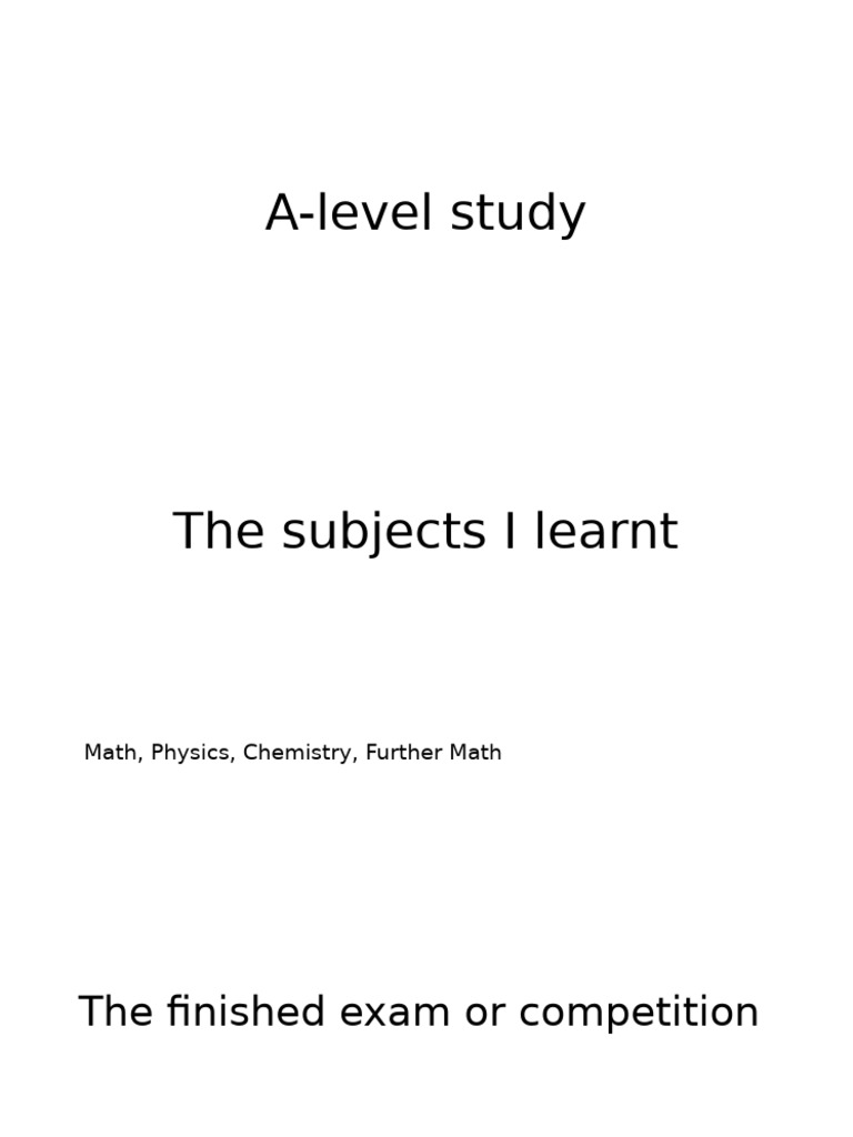 Alevel Study Plan | PDF
