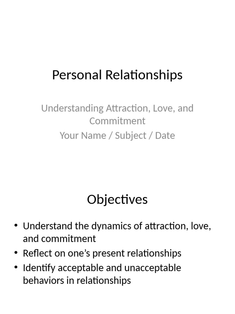 Personal Relationships Lesson | PDF