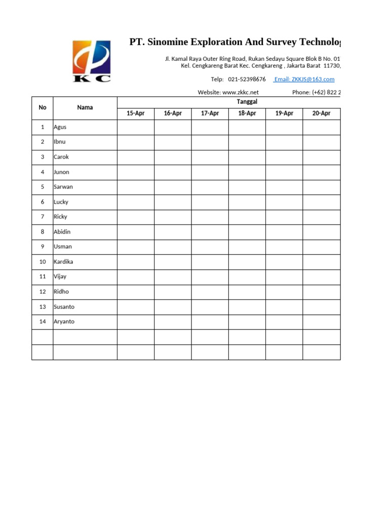 List of Attendees Workers | PDF