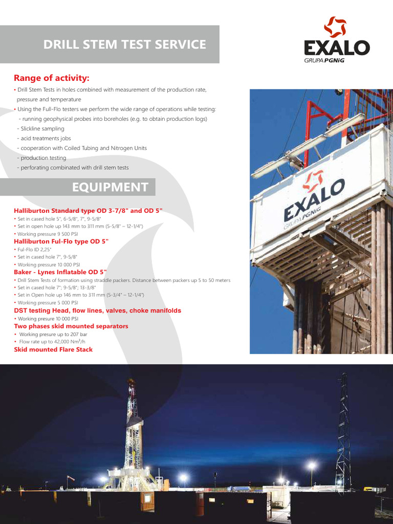 Drill Stem Test Service: Range of Activity | PDF | Valve | Chemical ...