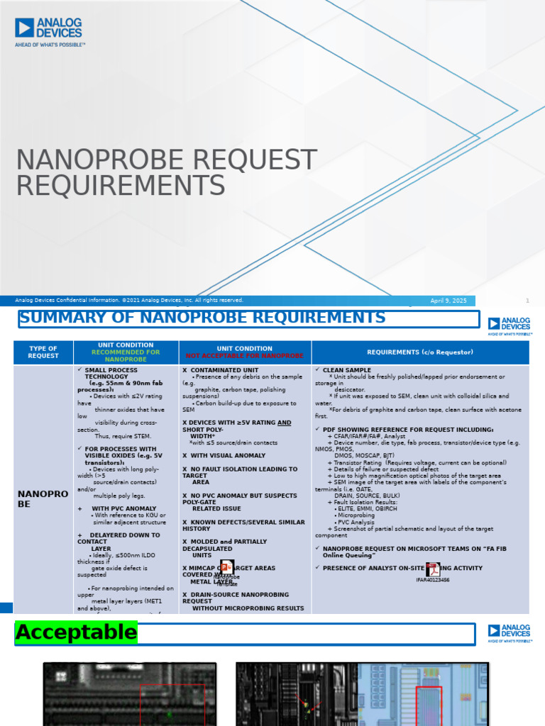 Nanoprobe Request Guidelines | PDF | Mosfet | Semiconductor Device ...