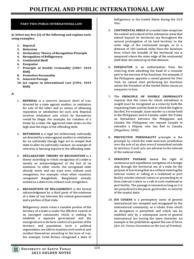 Key Concepts in Public International Law | PDF | International Law | Treaty