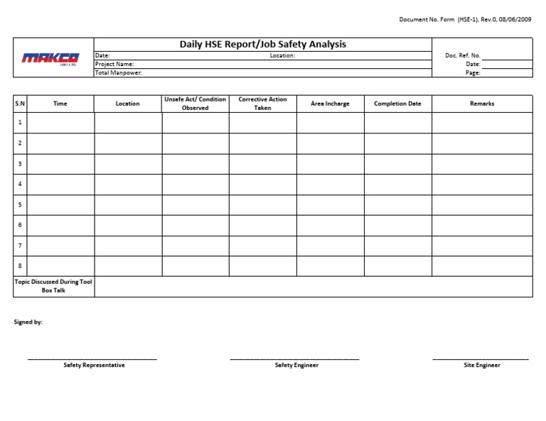 Daily HSE Report (1) - 1 | PDF