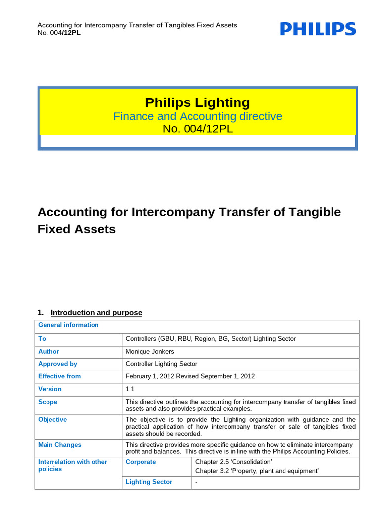 Intercompany Transfer of Fixed Assets Guide | PDF | Debits And Credits | Depreciation
