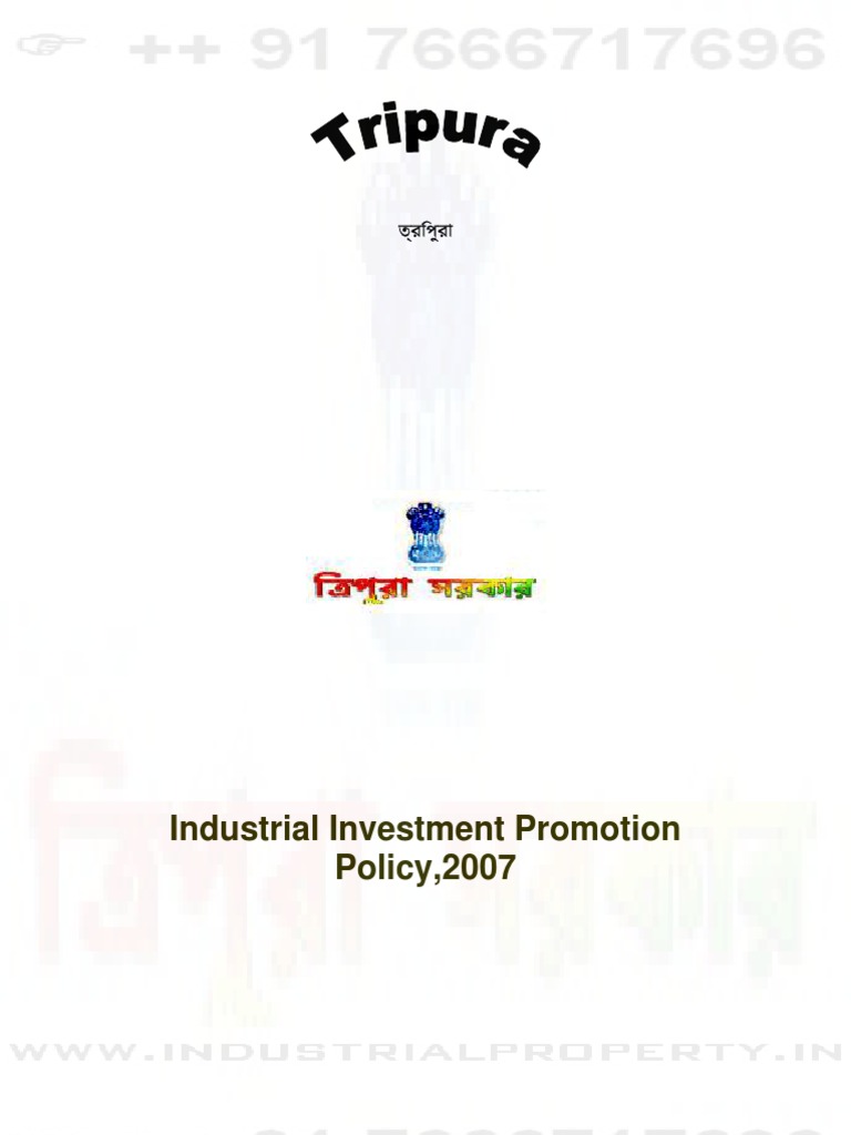 Tripura Industrial Policy 2007 | PDF | Entrepreneurship | Infrastructure