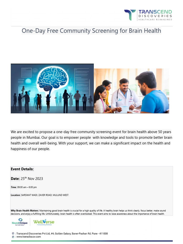Community Brain Screening Event Mumbai (1) - 1 | PDF