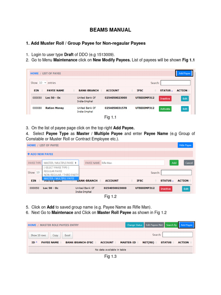 BEAMSManualGroupBillPreparation | PDF | Payments