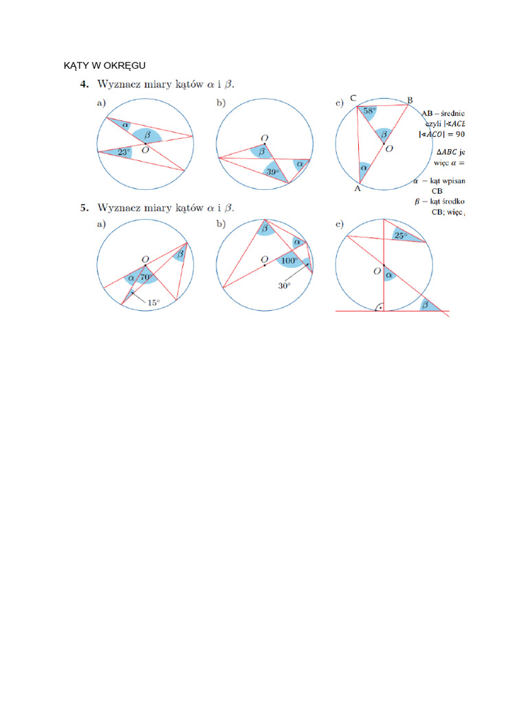 Geometria Plaska - Okregi I Kola | PDF