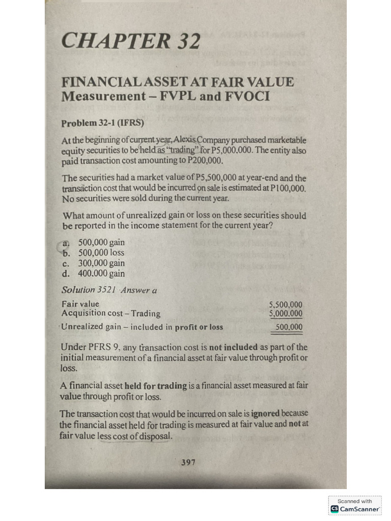 PROBLEM - Financial Asset FVPL:FVOCI | PDF