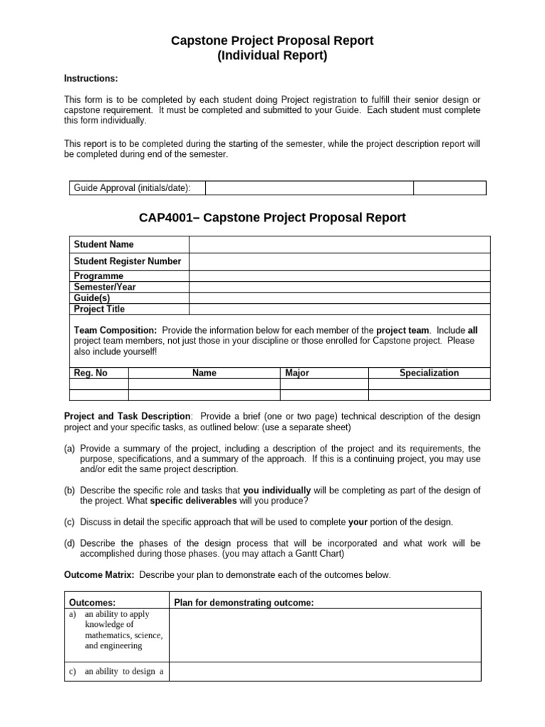 Capstone Project Proposal Report | PDF | Engineering | Design