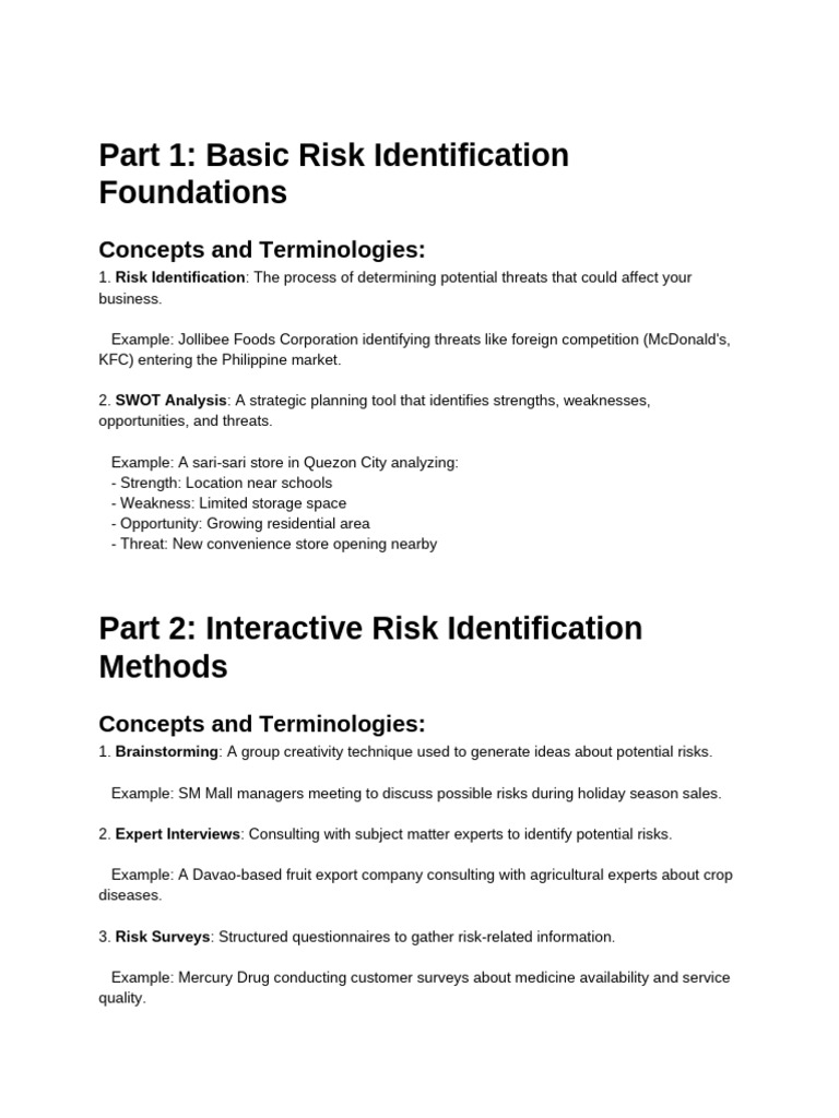 Erm Case No. 2 Risk Identification | PDF | Risk | Scenario Planning