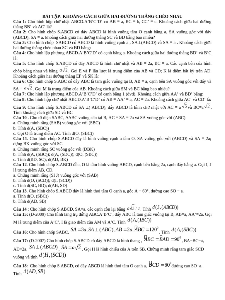 Kho NG Cách Chéo Nhau | PDF