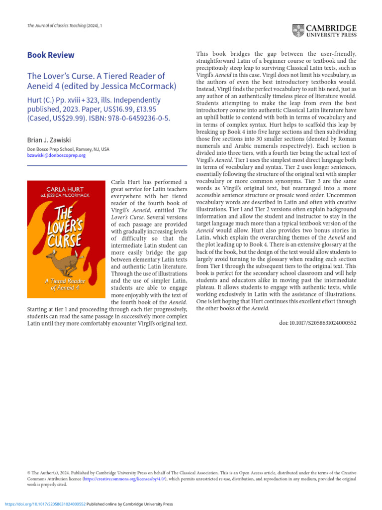 The Lover's Curse: A Latin Teaching Aid | PDF | Latin | Aeneid