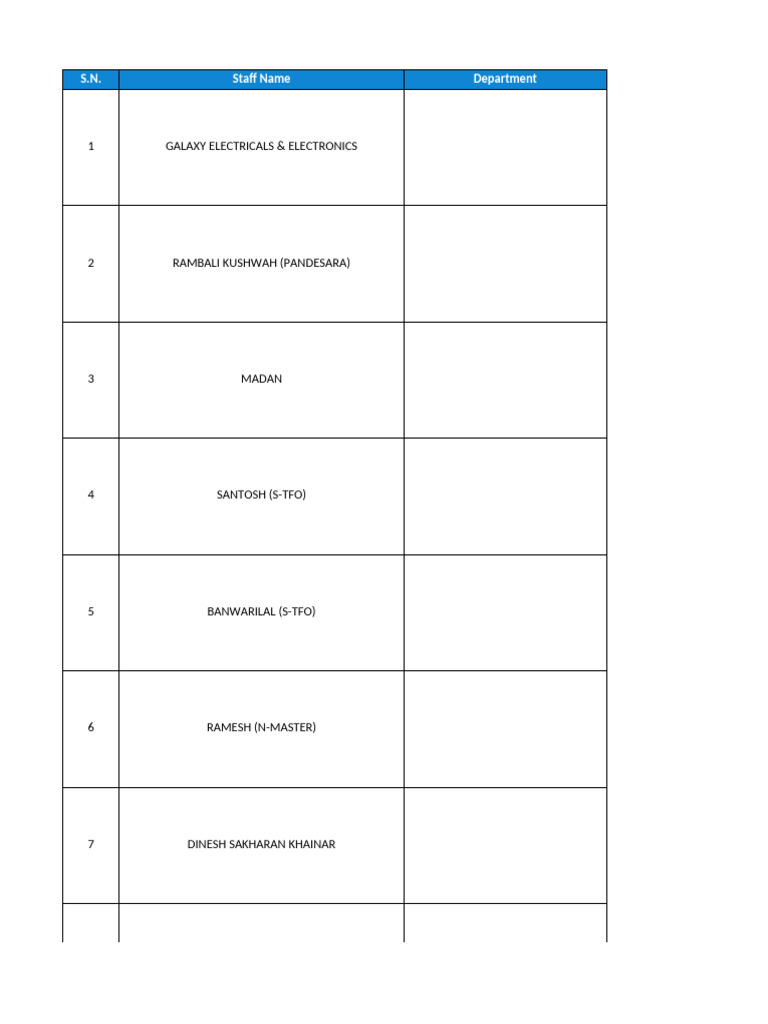 Staff Attendance Record Overview | PDF