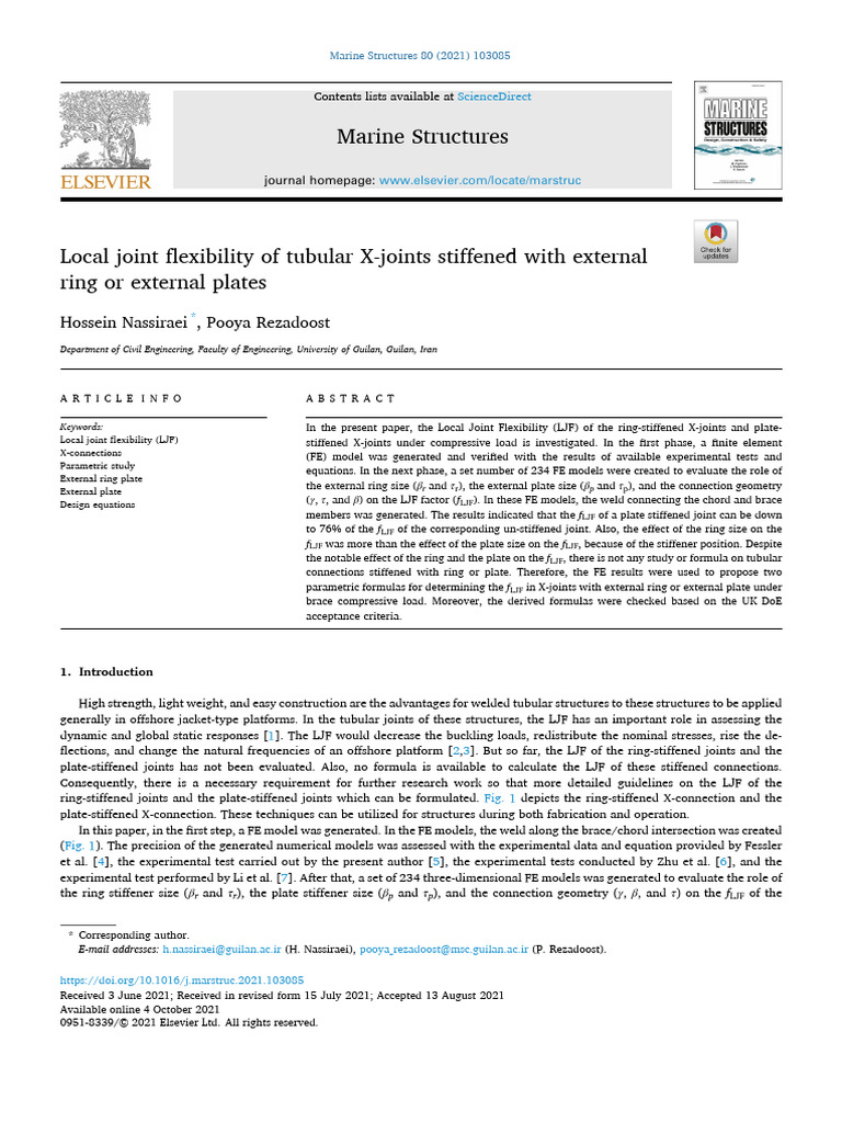 Local Joint Flexibility in X-Joints | PDF | Mechanical Engineering ...