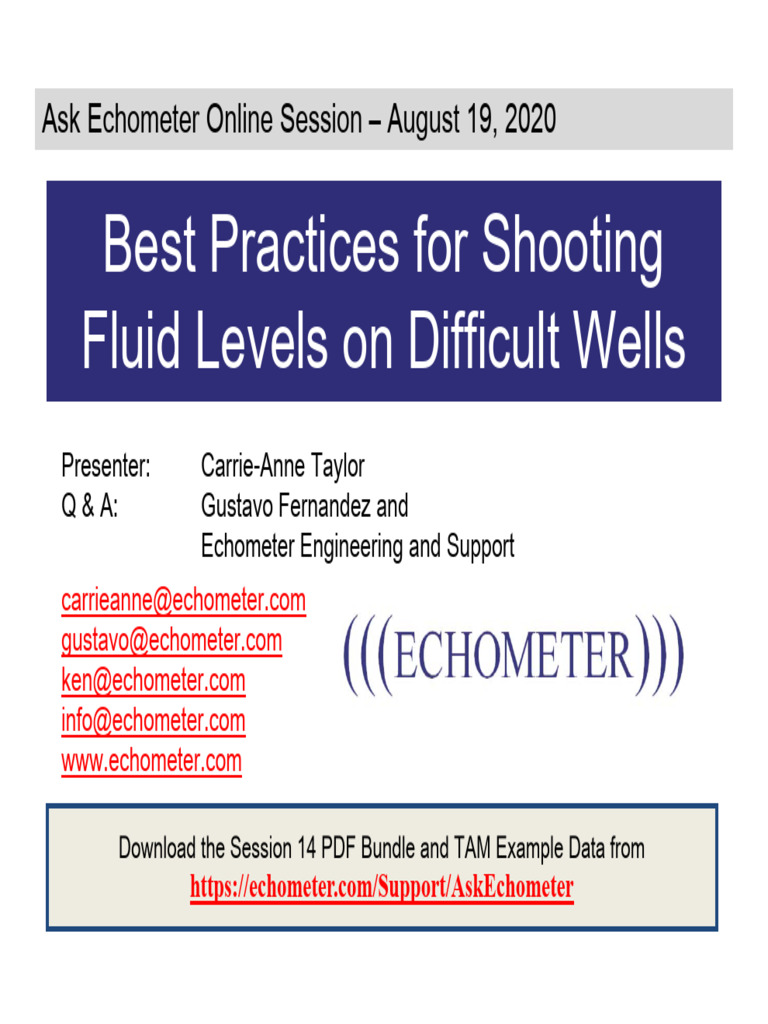 Echometer Best Practices For Shooting Liquid Levels | PDF | Casing ...