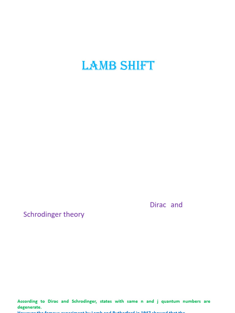 202003251324429199leena Sinha Lamb Shift | PDF