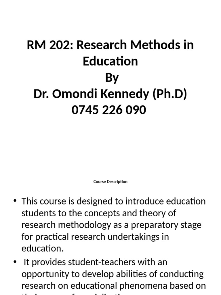 RM 202 Research Methods BAED TWO 2024-1 | PDF | Methodology ...