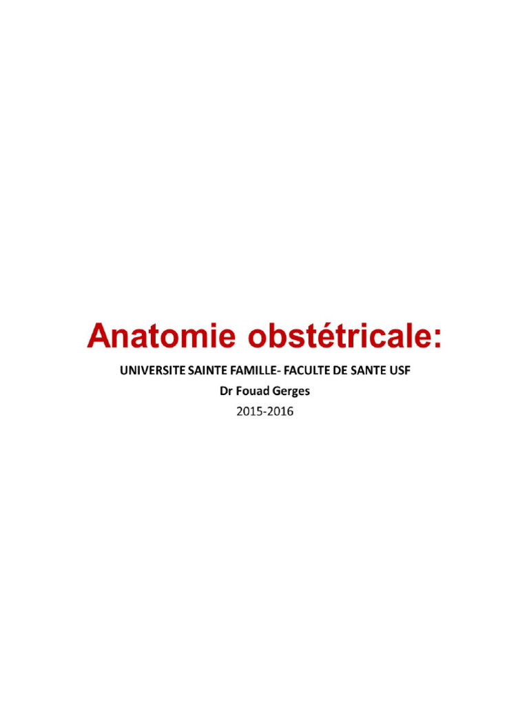 Anatomie Du Bassin Obstétrical | PDF