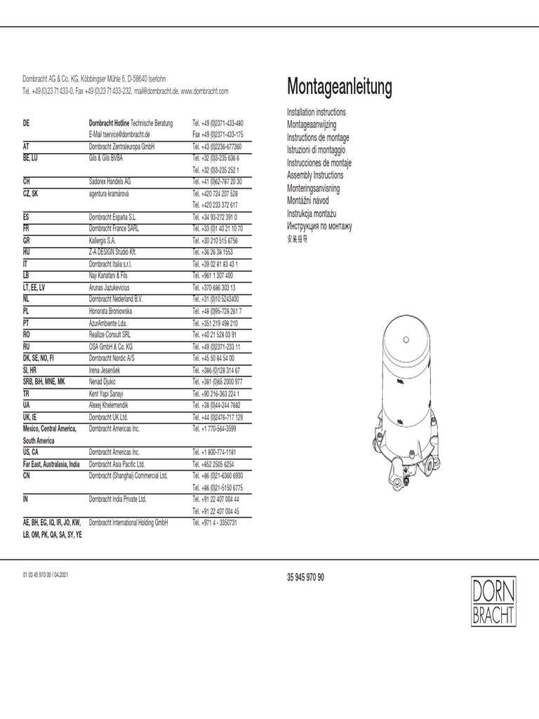 Installation Instructions Dornbracht | PDF | Units Of Measurement ...