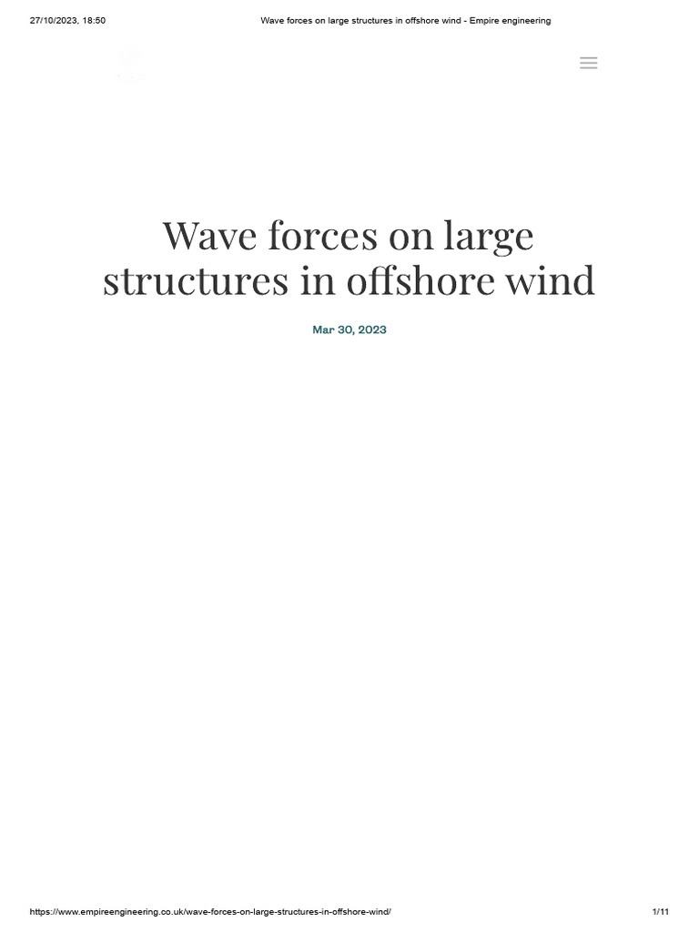 Wave Forces on Offshore Wind Structures | PDF | Waves | Force