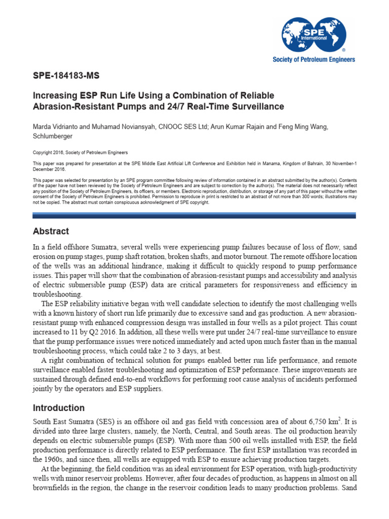 Increasing ESP Run Life Using A Combination of Reliable Abrasion ...